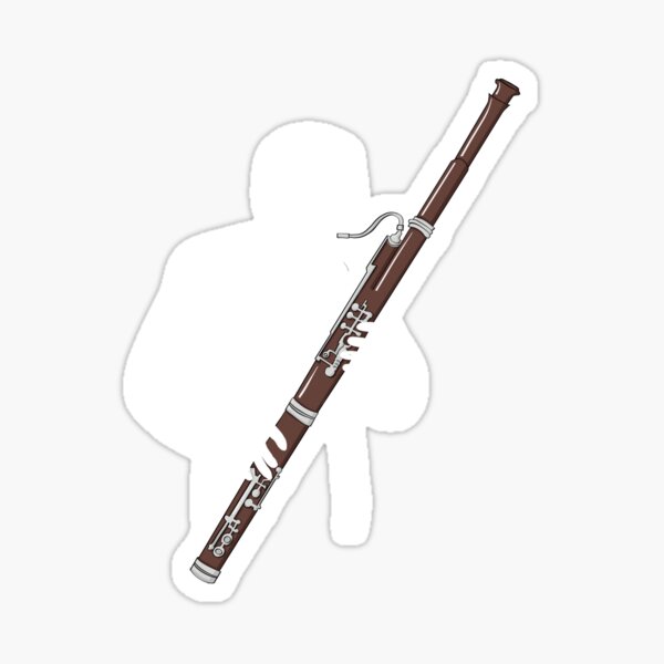 "Bassoon Player Simple Drawing with a Colorful Instrument" Sticker for ...