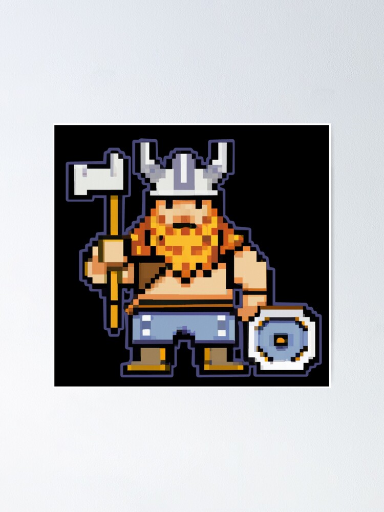 "Viking Dwarf - Strike The Earth - Dwarf Fortress - Pixel game" Poster ...
