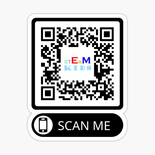 "STE&M Kids Scan Me QR Logo" Sticker for Sale by STEnM-Kids | Redbubble
