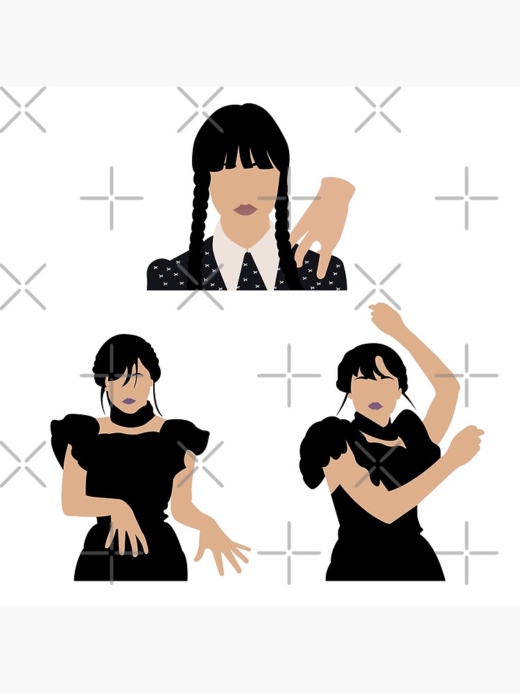 "Wednesday Addams Sticker Pack" Poster for Sale by TvDoodles | Redbubble