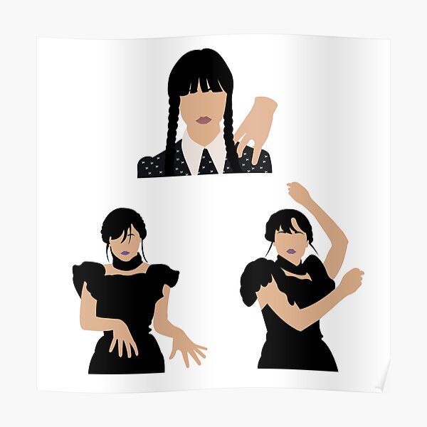 "Wednesday Addams Sticker Pack" Poster for Sale by TvDoodles | Redbubble