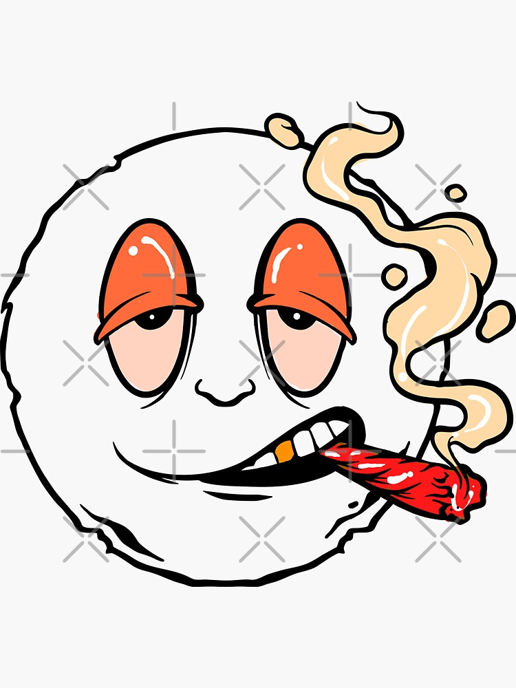 "Smiley Face Emoticons Smoking " Sticker for Sale by addthana | Redbubble