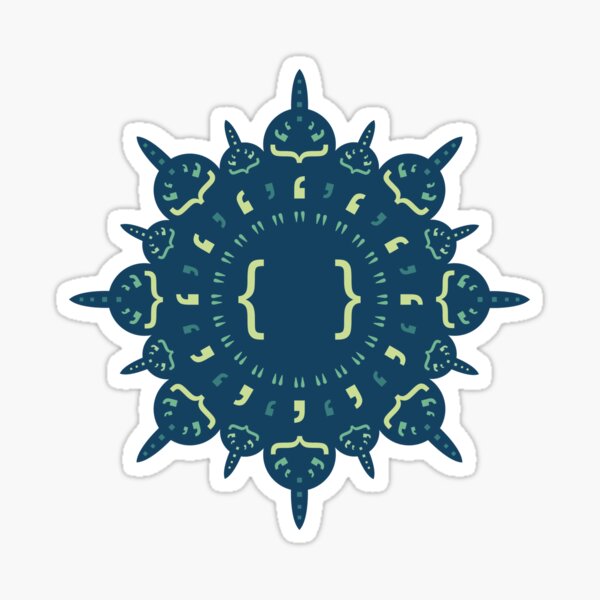 "JSON mandala - aquatic feel" Sticker by charline-m | Redbubble