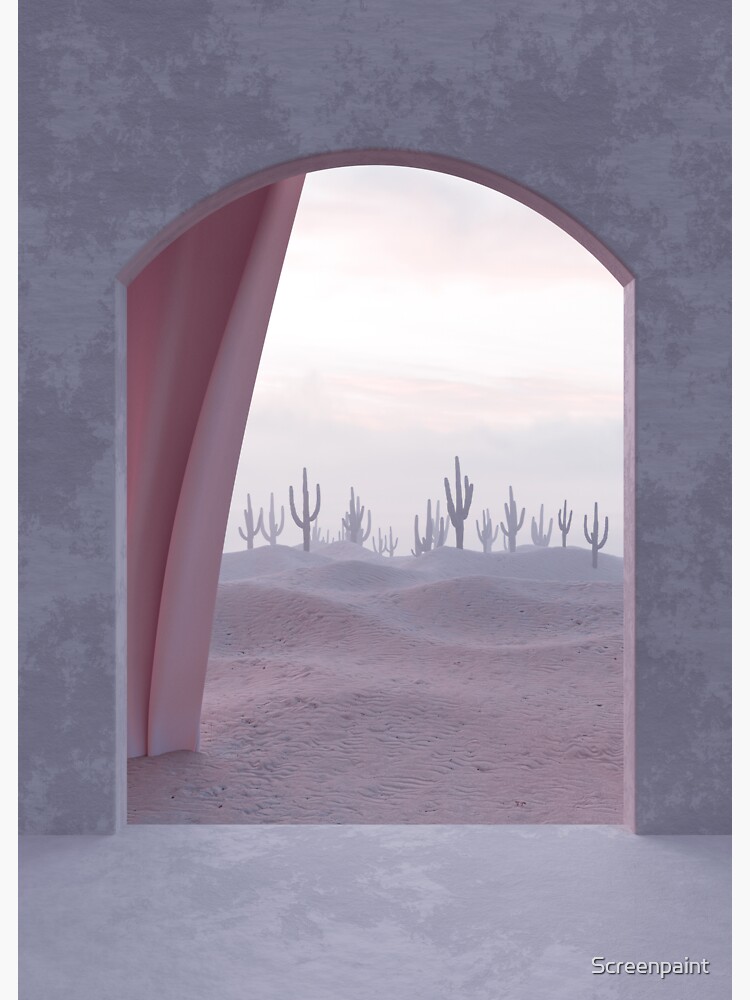 "Desert and Chill 3D Surrealism Render Artwork" Sticker for Sale by ...