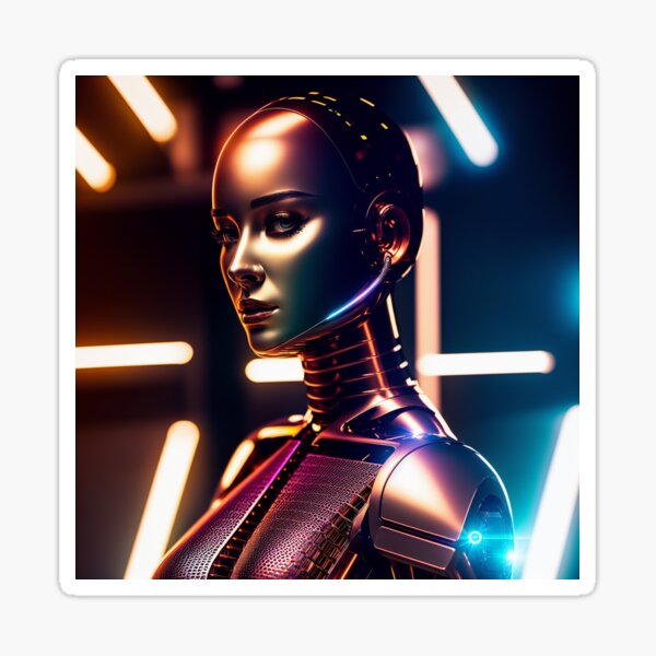 "A female cyborg from the future." Sticker for Sale by Maniock | Redbubble