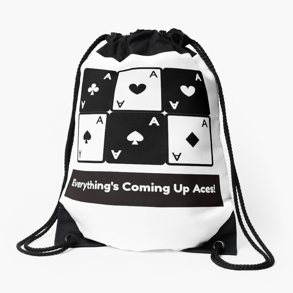 Asexual Asexualise Everythings Coming Up Aces Asexual Ace Playing Cards Drawstring Bag For