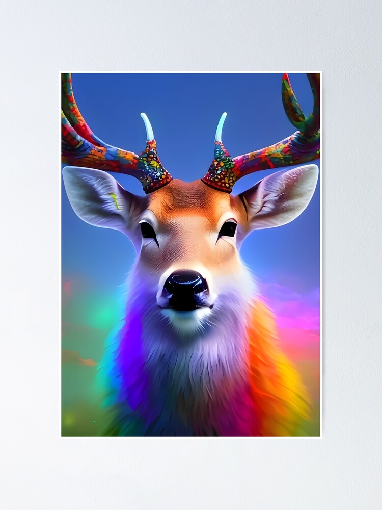 "Psychedelic Deer Dream" Poster for Sale by Teebuya | Redbubble