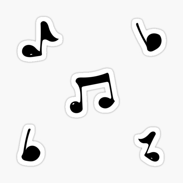 "Musical notes notes simple sticker pack black and white" Sticker for ...