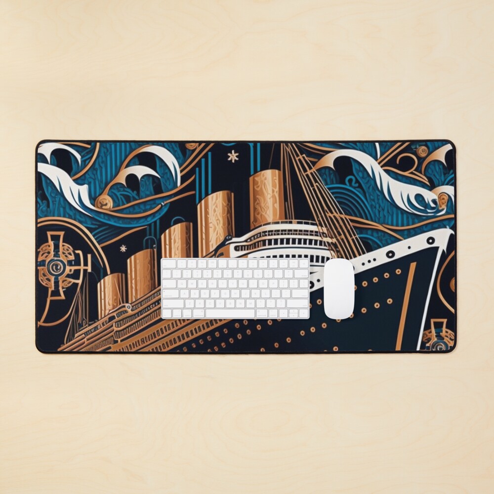 "Art Deco Titanic Ship | Titanic Wood Carving Style| Titanic painting ...