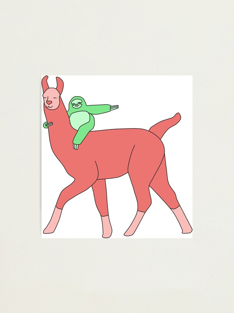 "Sloth Riding a Llama" Photographic Print for Sale by SydneyLudwick ...