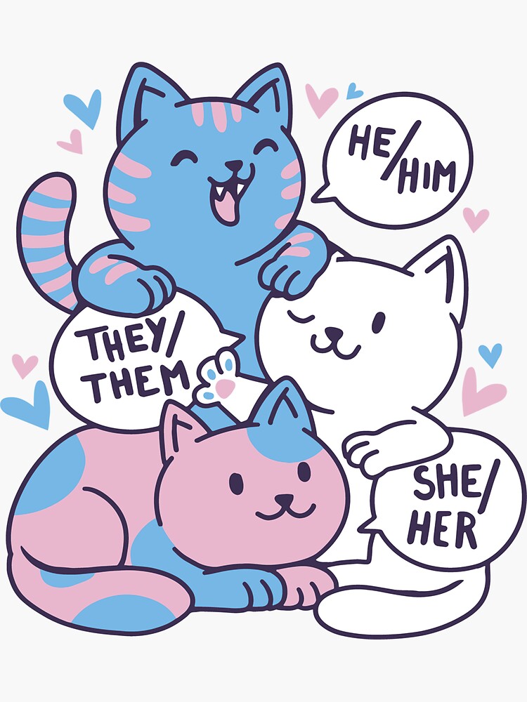 "Lgbtq Kawaii Trans Flag Cats" Sticker for Sale by AMixOfThings | Redbubble
