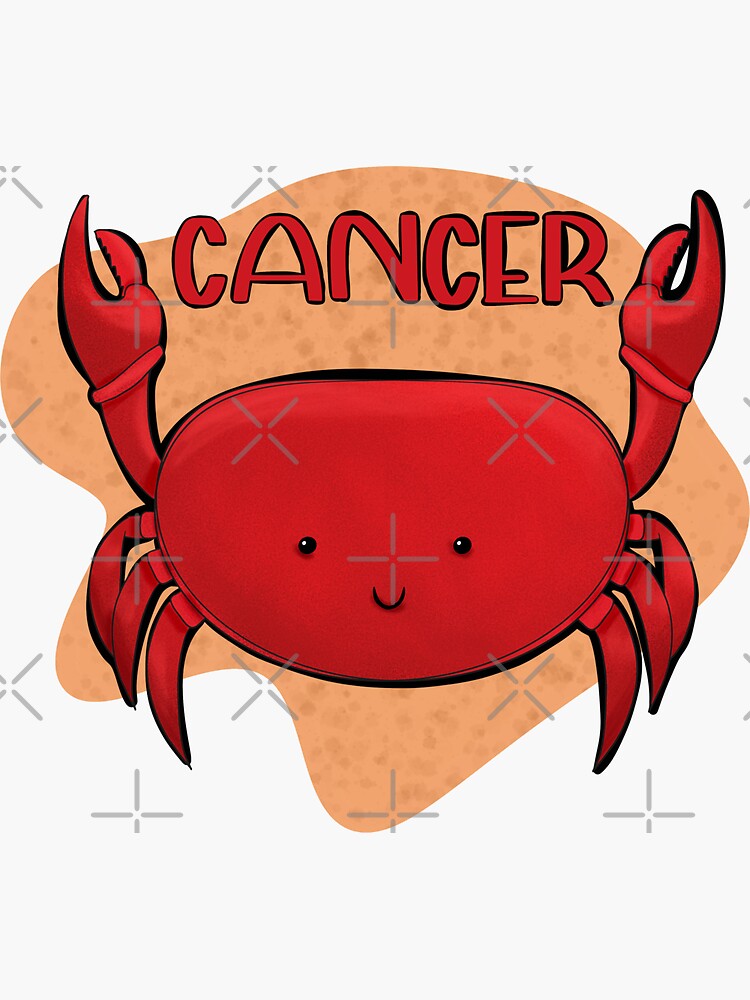 "Kawaii Chibi Cancer Crab - Zodiac collection " Sticker for Sale by ...