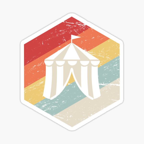 "Retro Vintage 70s Circus Tent Icon" Sticker by ethandirks | Redbubble