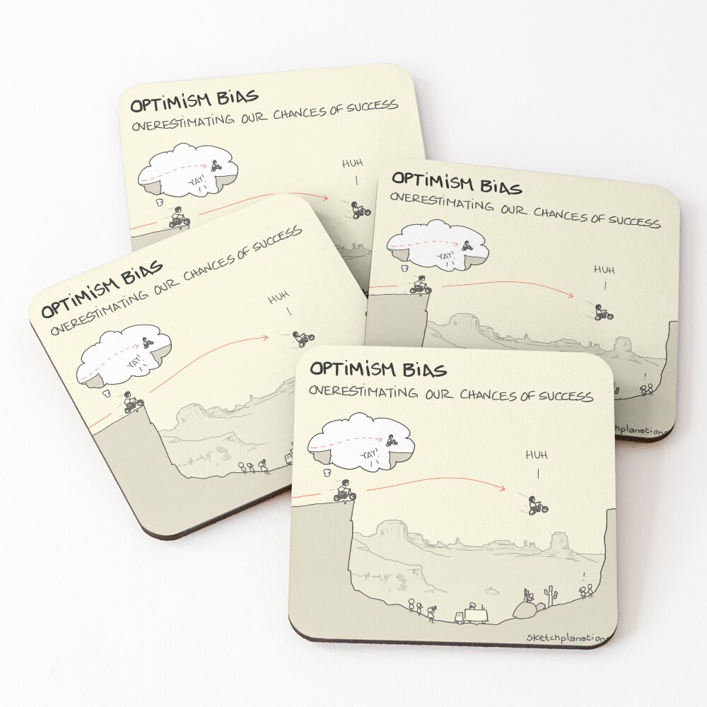 "Optimism bias" Sticker for Sale by sketchplanator | Redbubble