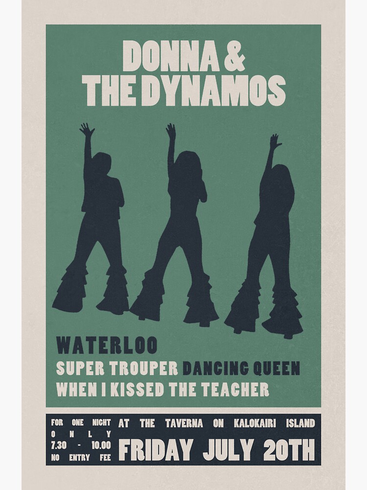 "Vintage Donna & the Dynamos Poster" Sticker for Sale by honeydesigns ...