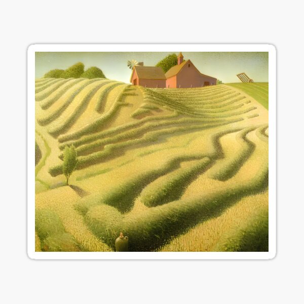 "Grant Wood Hay" Sticker for Sale by TeeARTHY | Redbubble