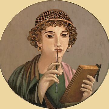 "Sappho Fresco Pompeii" Sticker for Sale by arievanderwyst | Redbubble