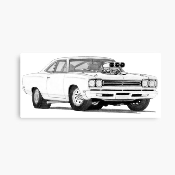 "1969 Plymouth Road Runner Drawing" Canvas Print for Sale by ItsMeRuva ...
