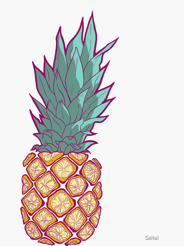 "Diamond Ananas" Sticker for Sale by Szitai | Redbubble