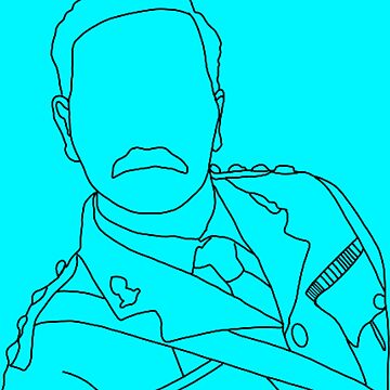 "The Captain Digital Portrait Line Art " Sticker for Sale by ...