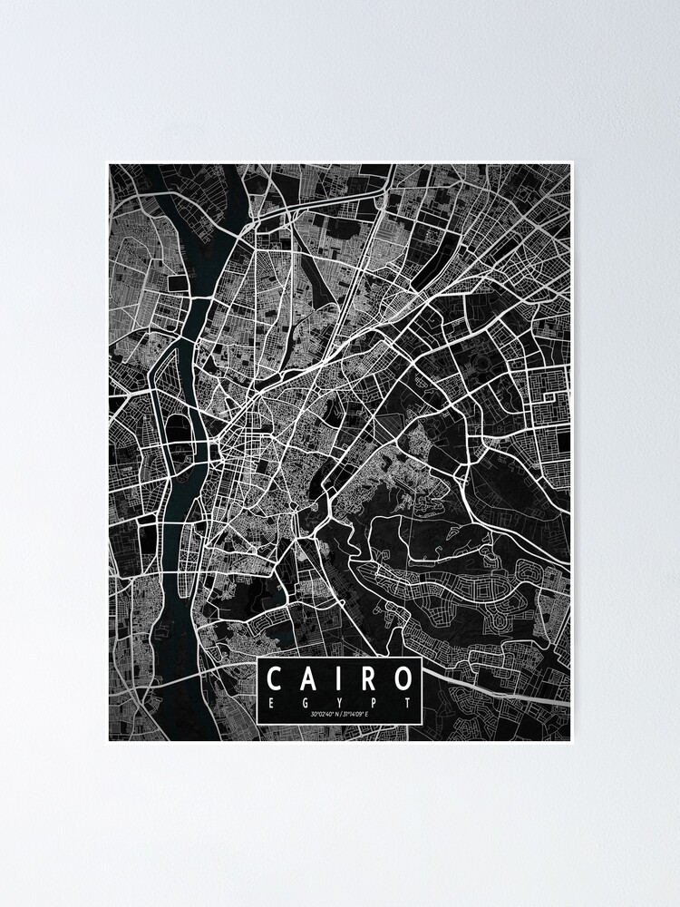 "Cairo City Map of Egypt - Dark" Poster for Sale by deMAP | Redbubble