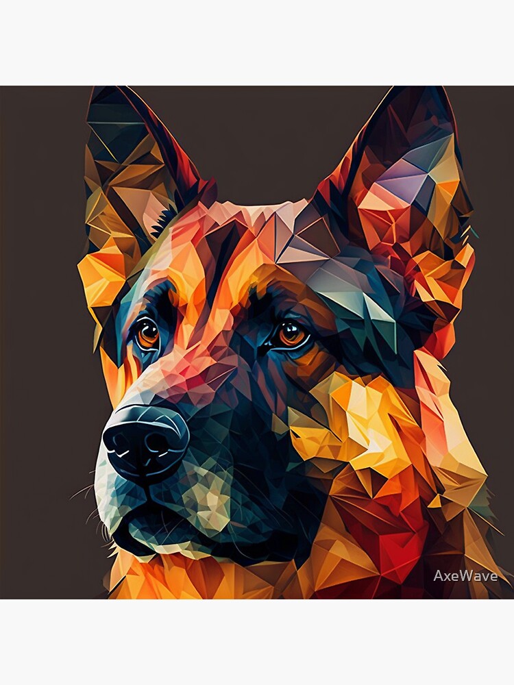 "Geometric German Shepherd Dog" Sticker for Sale by AxeWave | Redbubble