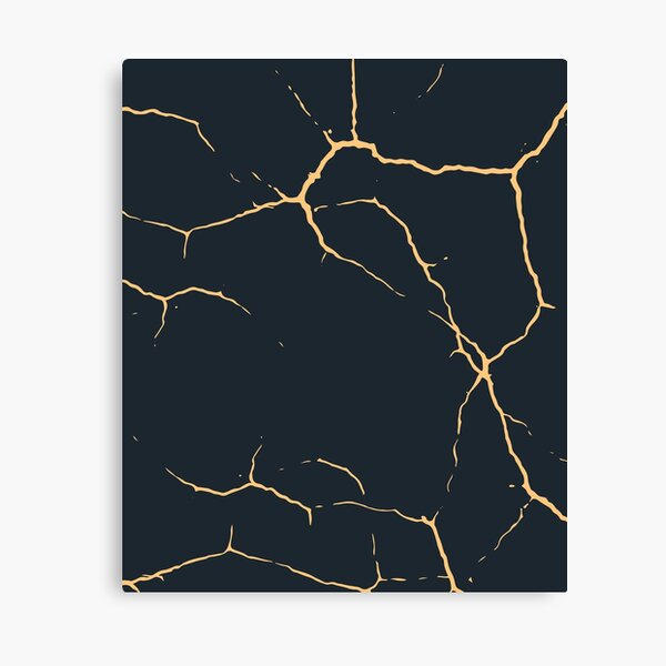 "kintsugi - kintsugi heart - kintsugi black" Canvas Print for Sale by ...