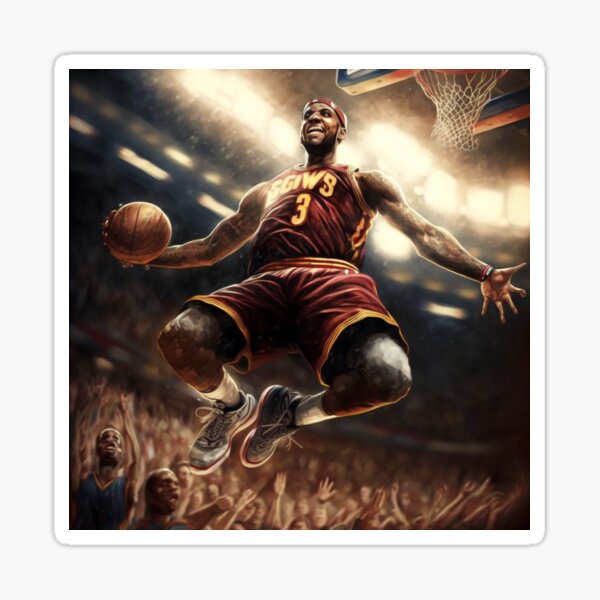 "Lebron James animated" Sticker for Sale by Paintandgo | Redbubble