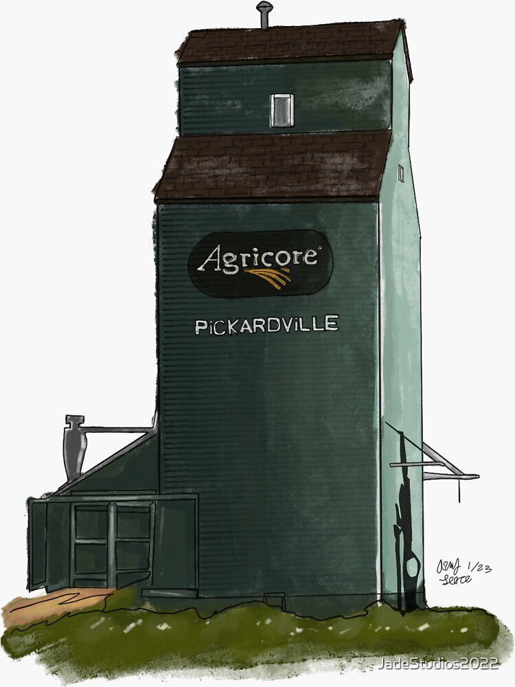 "Pickardville Prairie Grain Elevator" Sticker for Sale by ...