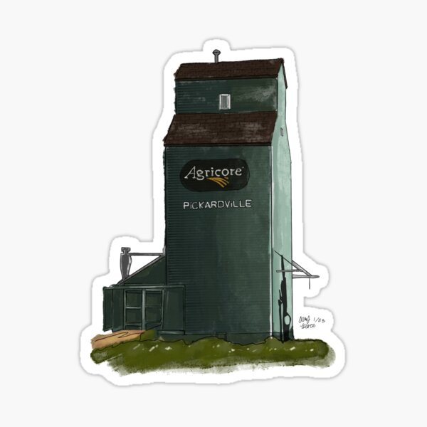 "Pickardville Prairie Grain Elevator" Sticker for Sale by ...