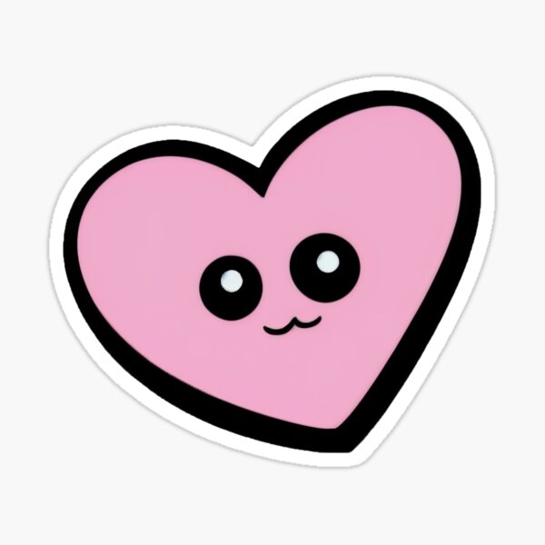 "Cute pink love heart smiley face sticker" Sticker for Sale by ...