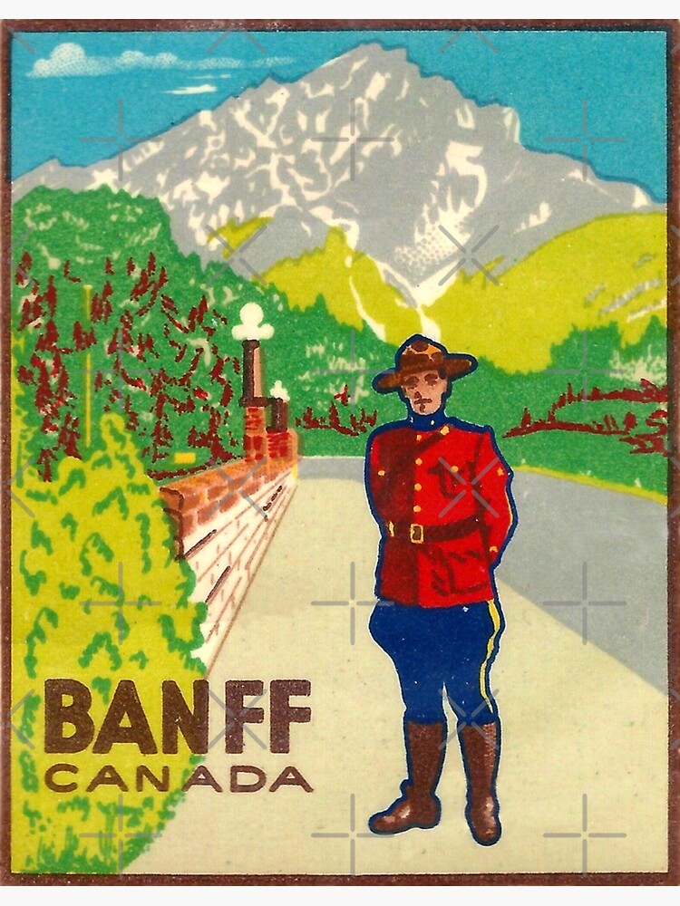 "Banff Mountie National Park Vintage Travel Decal" Sticker for Sale by ...