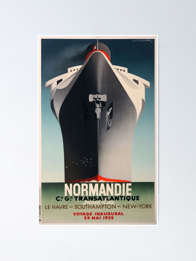 "Normandie Vintage Poster 1935 A.M. Cassandre " Poster for Sale by ...