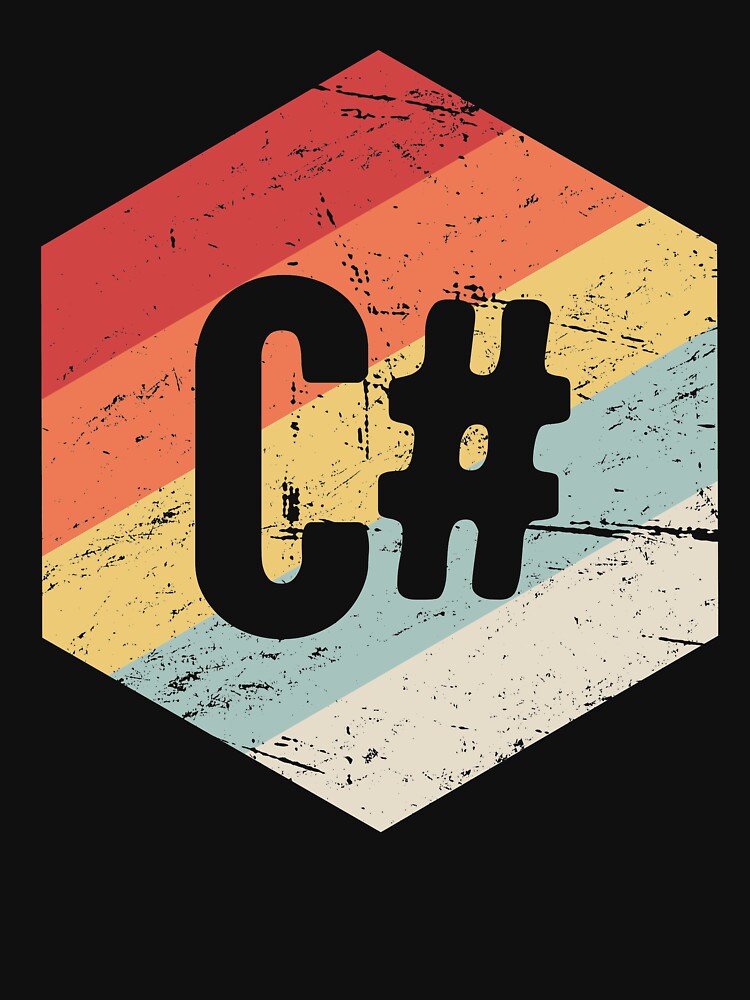 "Retro C# Programming Language Icon" T-shirt for Sale by ethandirks ...
