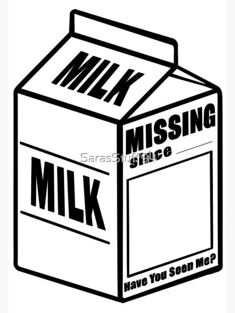"Missing milk carton 1: fill in the blank " Photographic Print for Sale ...
