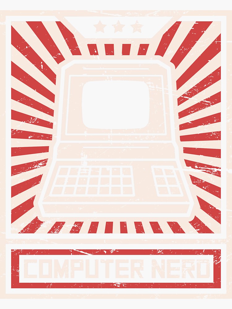 "Vintage COMPUTER NERD Propaganda Poster" Sticker by ethandirks | Redbubble