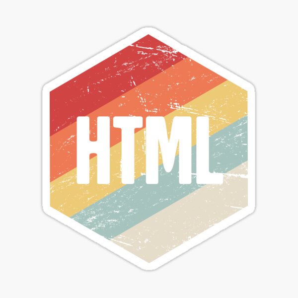 Retro Html Programming Language Icon Sticker By Ethandirks Redbubble