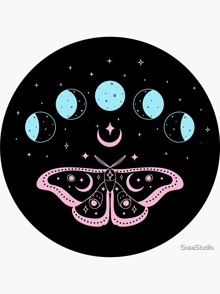 "Magical Moon Light Moth - Pastel Goth" Sticker for Sale by GoseStudio ...