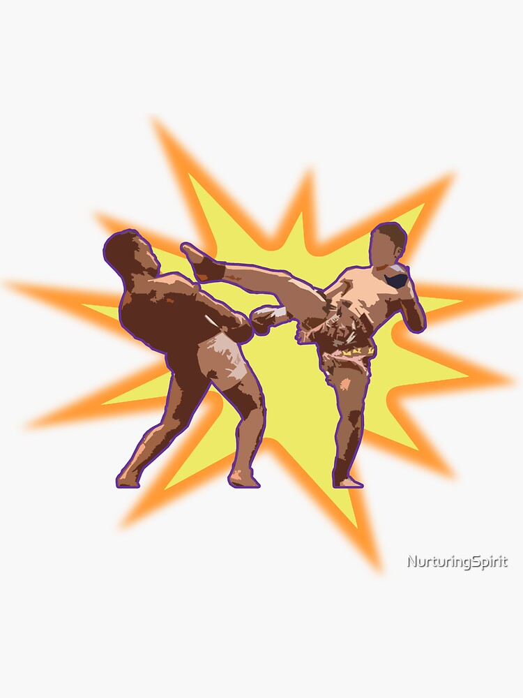 "Muay Thai Fight - Kick and Matrix" Sticker for Sale by NurturingSpirit ...