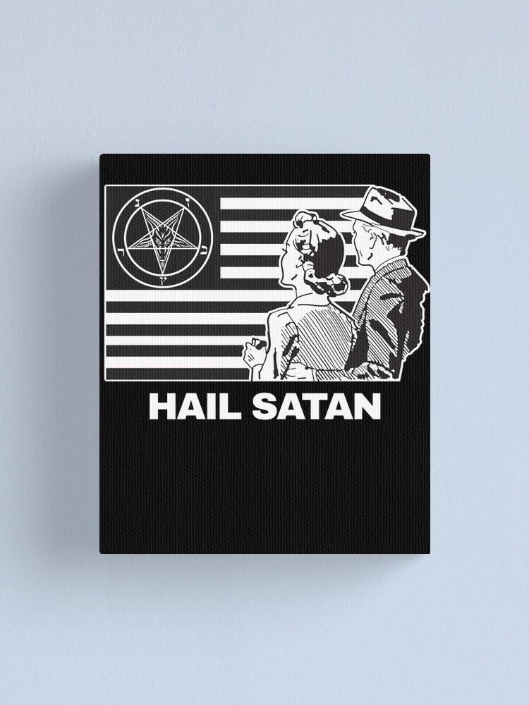 Hail Satan 666 With Nuclear Couple Canvas Print For Sale By F Rico Redbubble