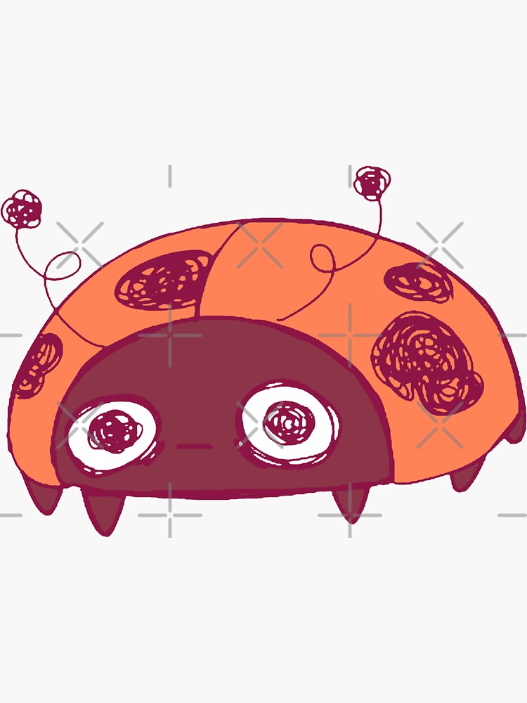 "Scared little orange ladybug" Sticker for Sale by Paggetio | Redbubble