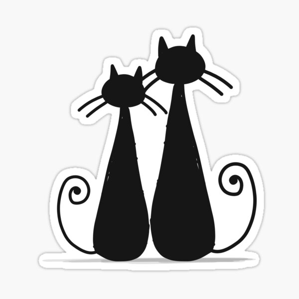 "Couple of cats" Sticker by Kudryashka | Redbubble