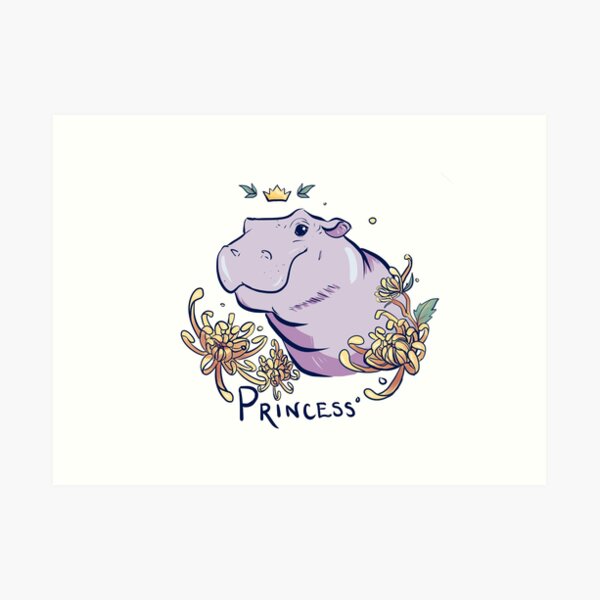 "Princess Hippo" Art Print by alyssasketches | Redbubble