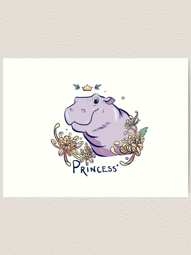 "Princess Hippo" Art Print by alyssasketches | Redbubble