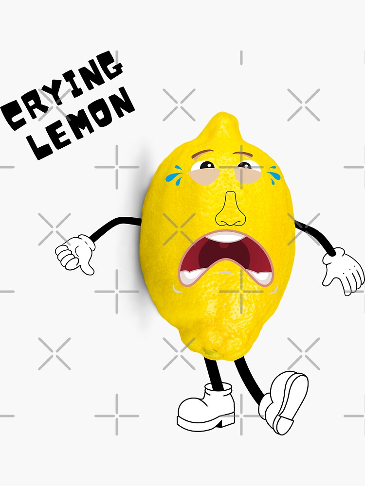 "Crying Lemon Emoji Word Artwork" Sticker for Sale by BaristaHero | Redbubble