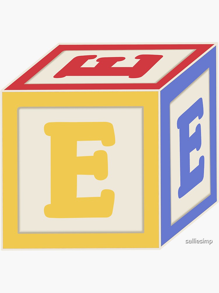 "Alphabet Block Letter E" Sticker for Sale by salliesimp | Redbubble