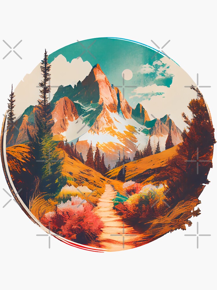 "Hiking Trail into High Alpin Mountain" Sticker for Sale by Fitbys ...