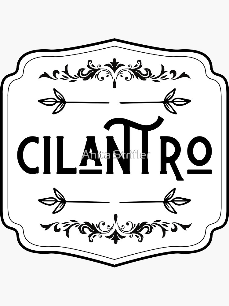 "Cilantro Retro Spice Label" Sticker for Sale by Anita Strifler | Redbubble