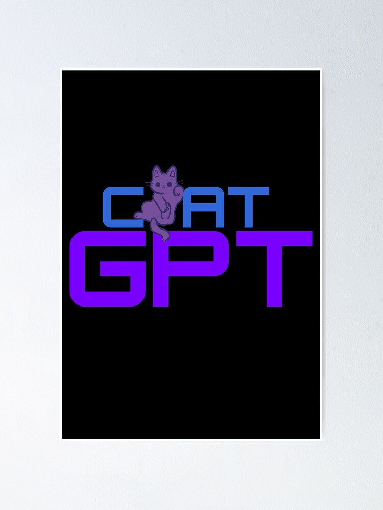 "Cute Purple Cat GPT - Cute Artificial Intelligence Cat GPT" Poster for ...