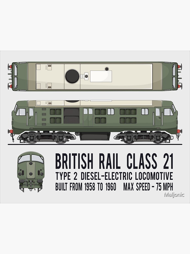 "British Rail Class 21 Type 2 Diesel Electric Locomotive Train Diagram ...